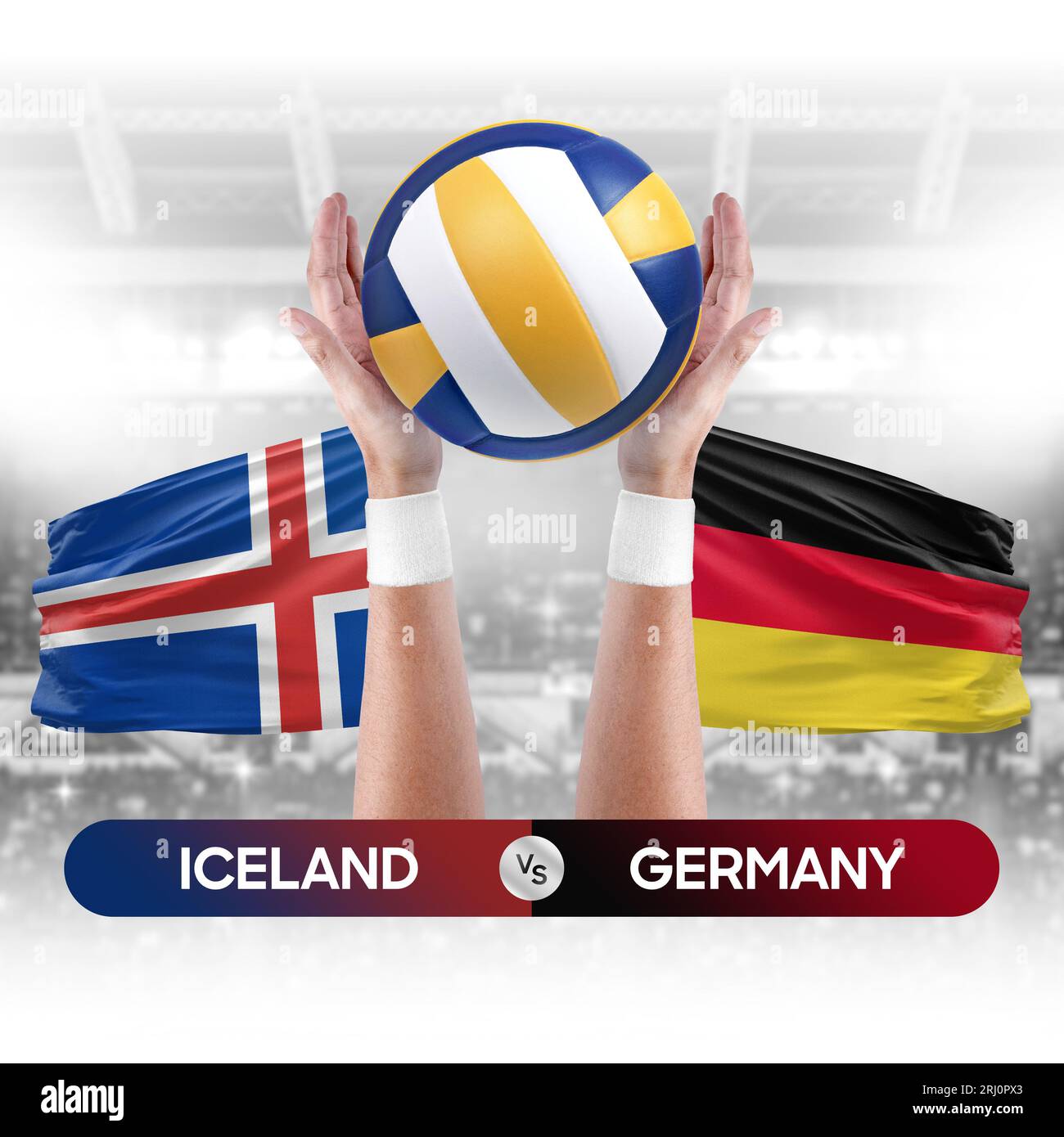 Iceland vs Germany national teams volleyball volley ball match ...