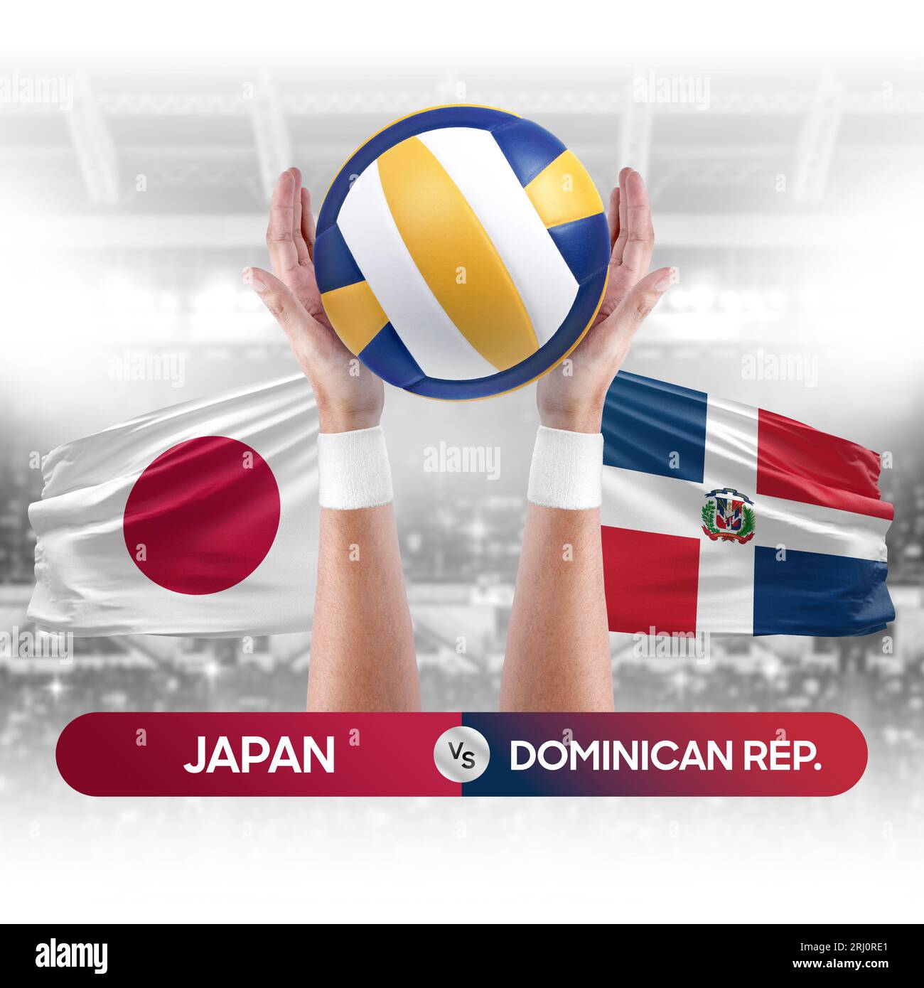 Japan vs Dominican Republic national teams volleyball volley ball match ...