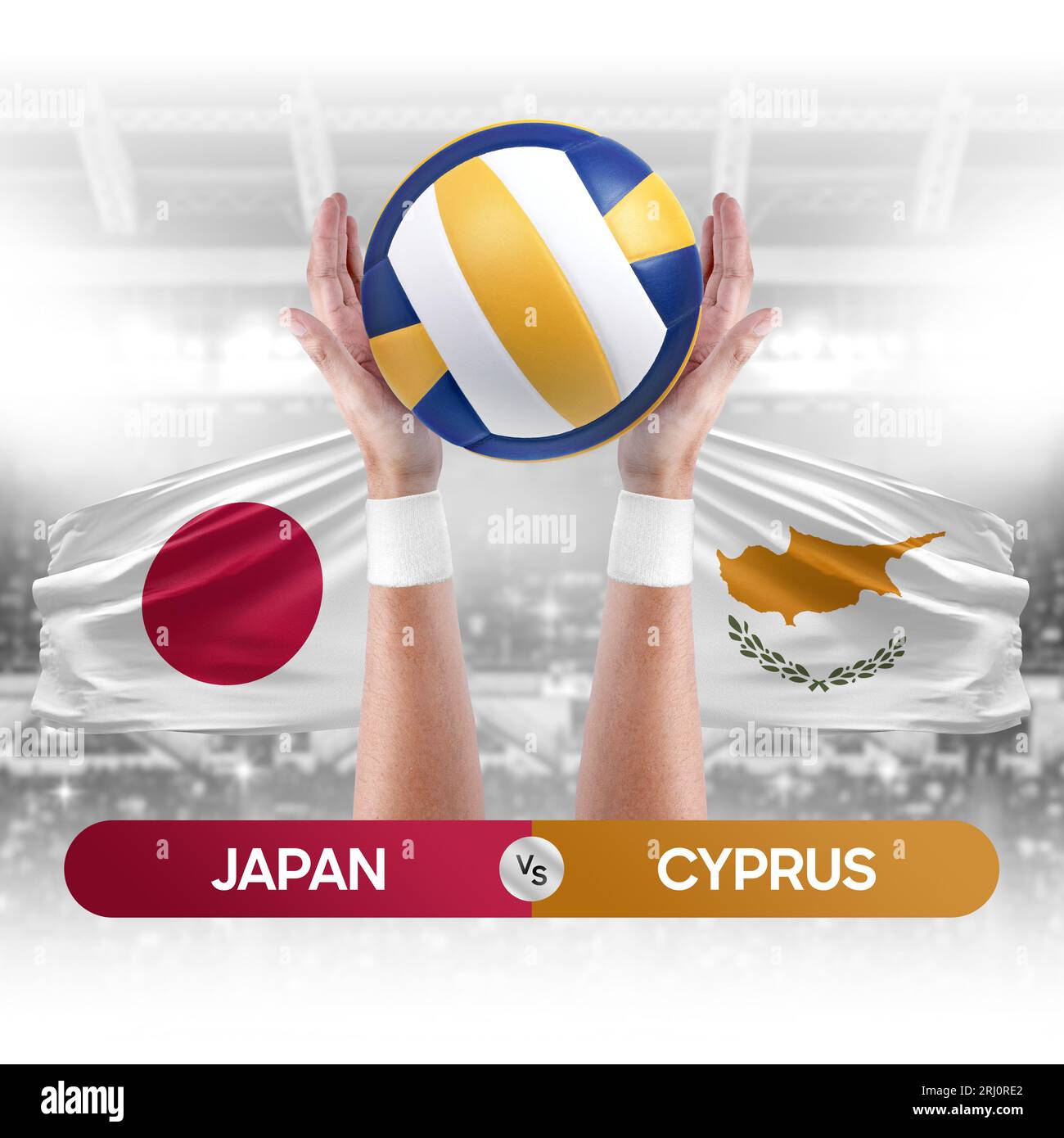 Japan vs Cyprus national teams volleyball volley ball match competition ...