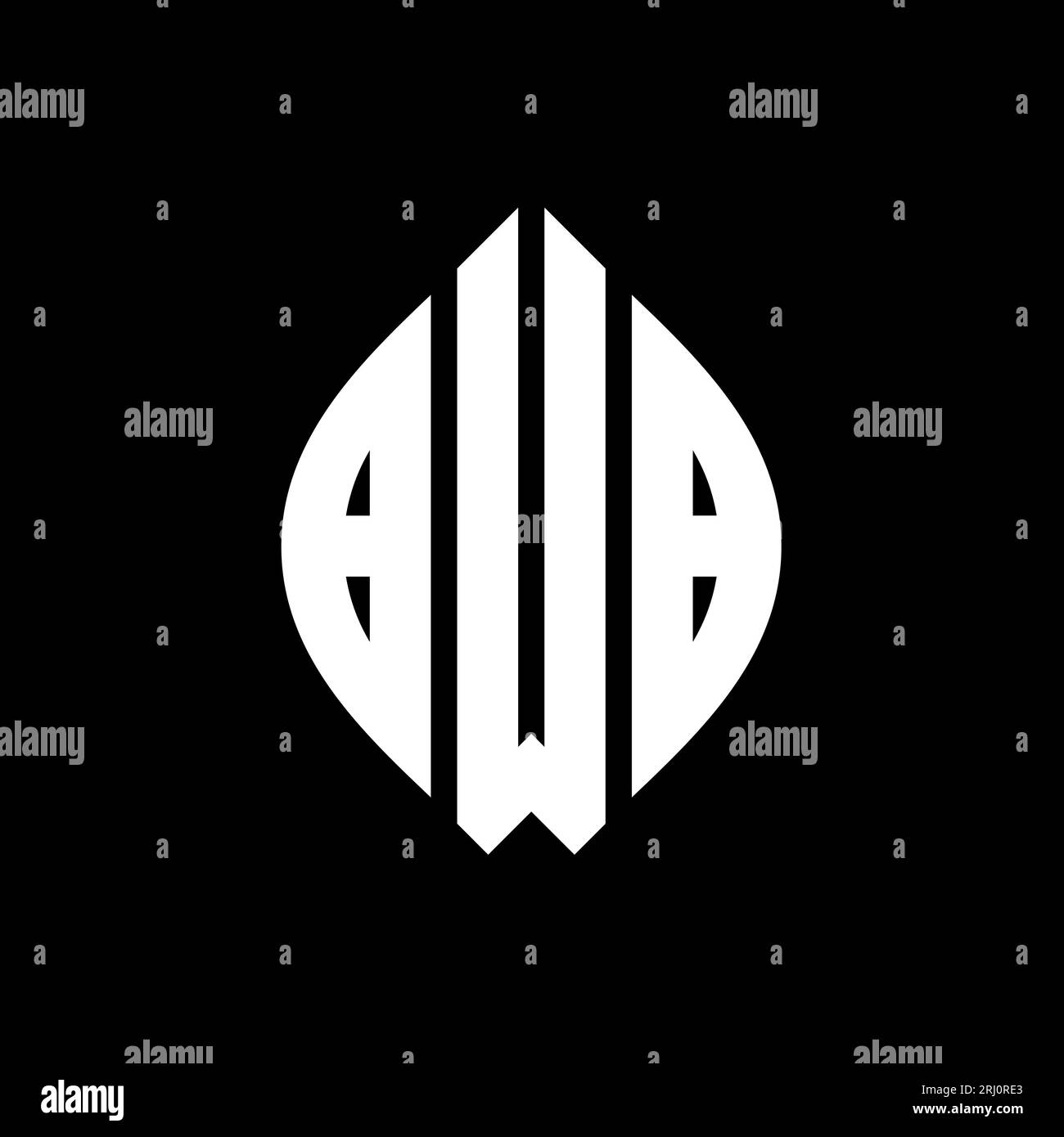 BWB circle letter logo design with circle and ellipse shape. BWB ...