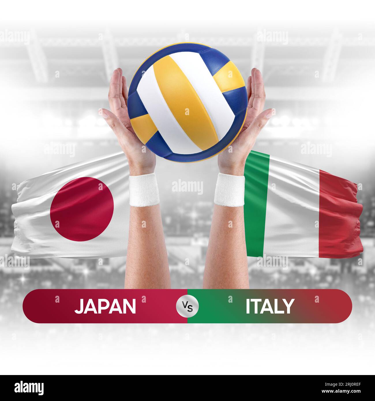 Japan vs Italy national teams volleyball volley ball match competition ...