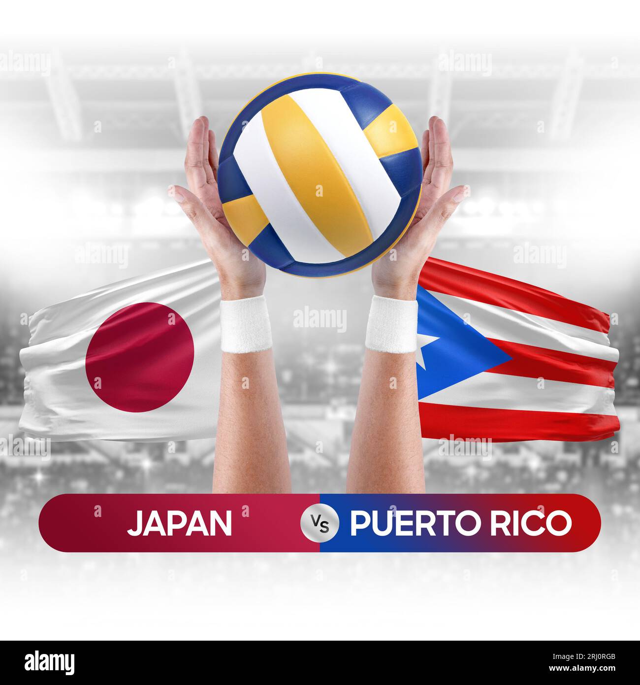 Japan vs Puerto Rico national teams volleyball volley ball match ...