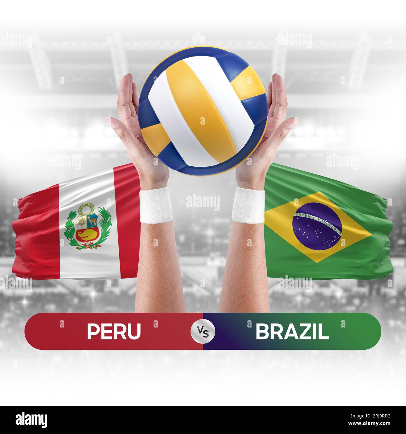 Peru vs Brazil national teams volleyball volley ball match competition ...