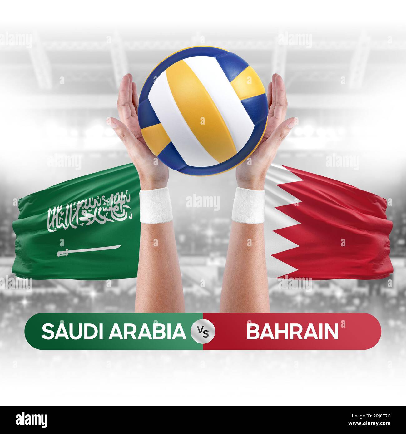 Saudi Arabia vs Bahrain national teams volleyball volley ball match ...