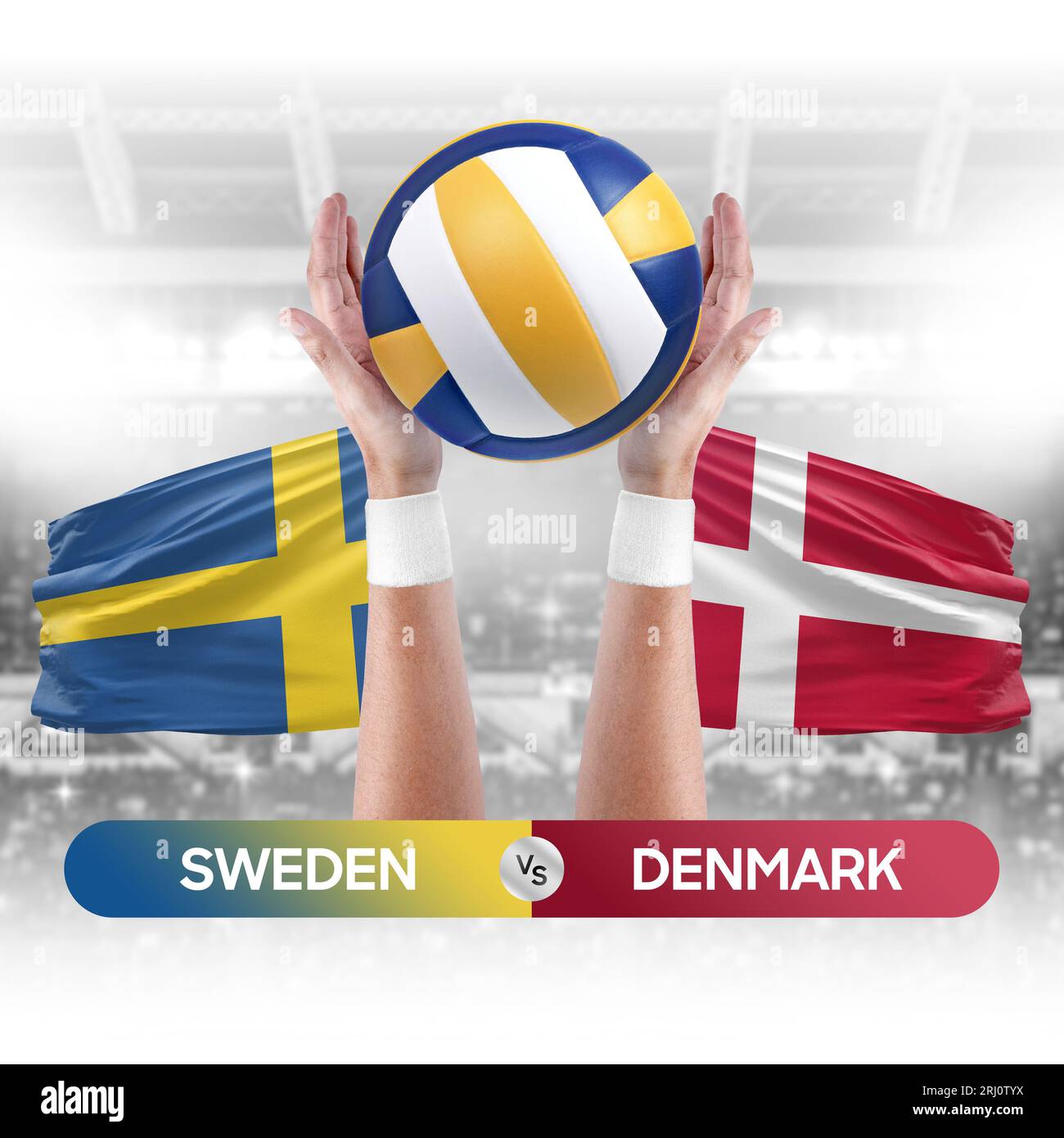 Sweden vs Denmark national teams volleyball volley ball match ...