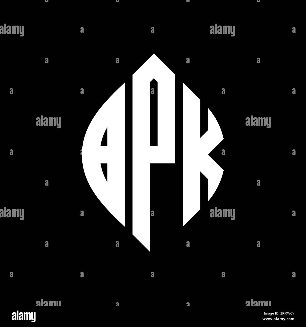 BPK circle letter logo design with circle and ellipse shape. BPK ...