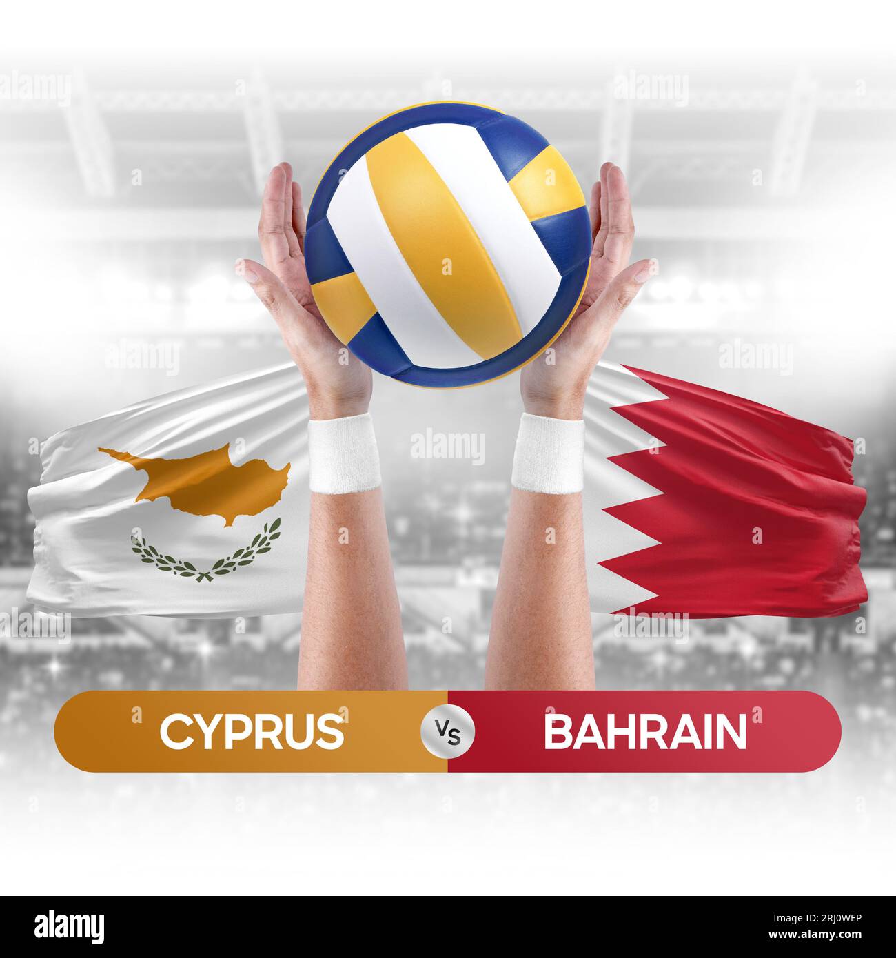 Cyprus vs Bahrain national teams volleyball volley ball match ...