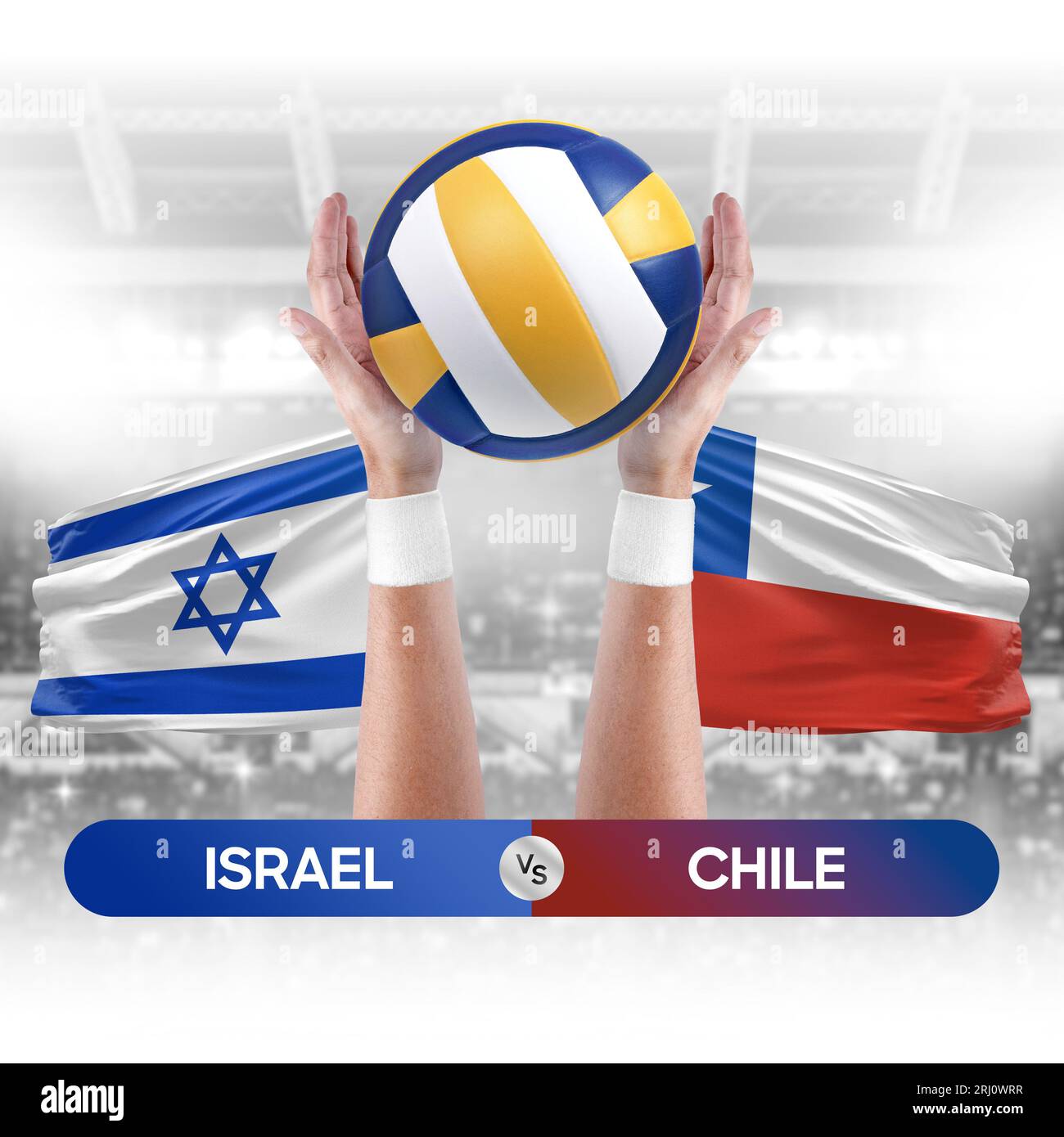 Israel vs Chile national teams volleyball volley ball match competition ...