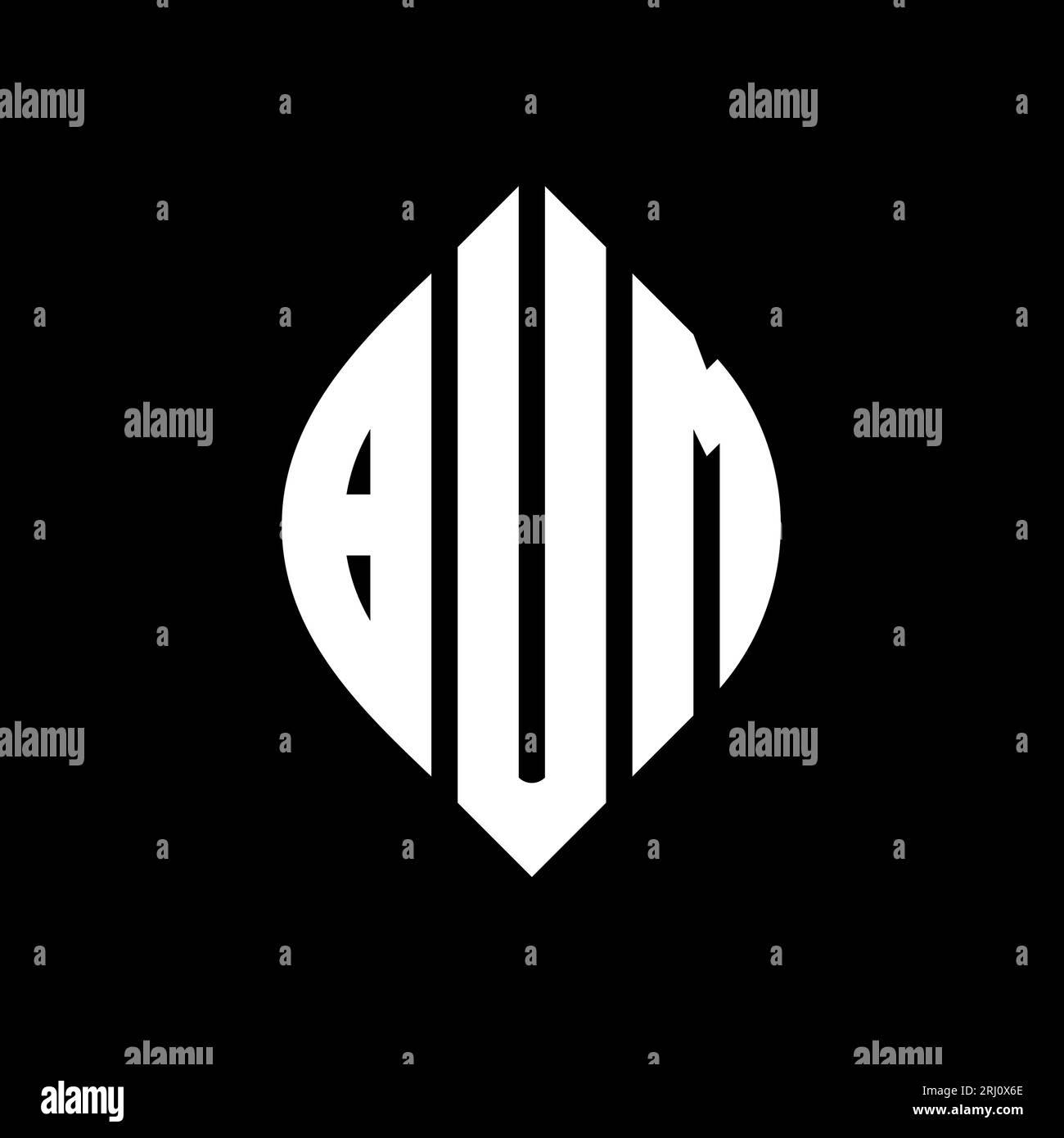 BUM circle letter logo design with circle and ellipse shape. BUM ...