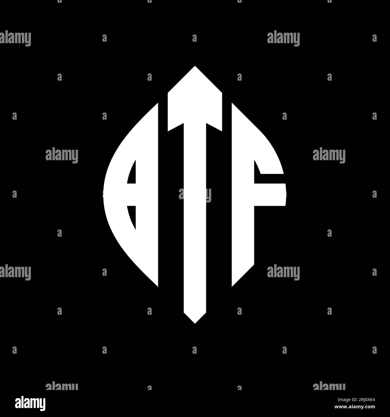 BTF circle letter logo design with circle and ellipse shape. BTF ...