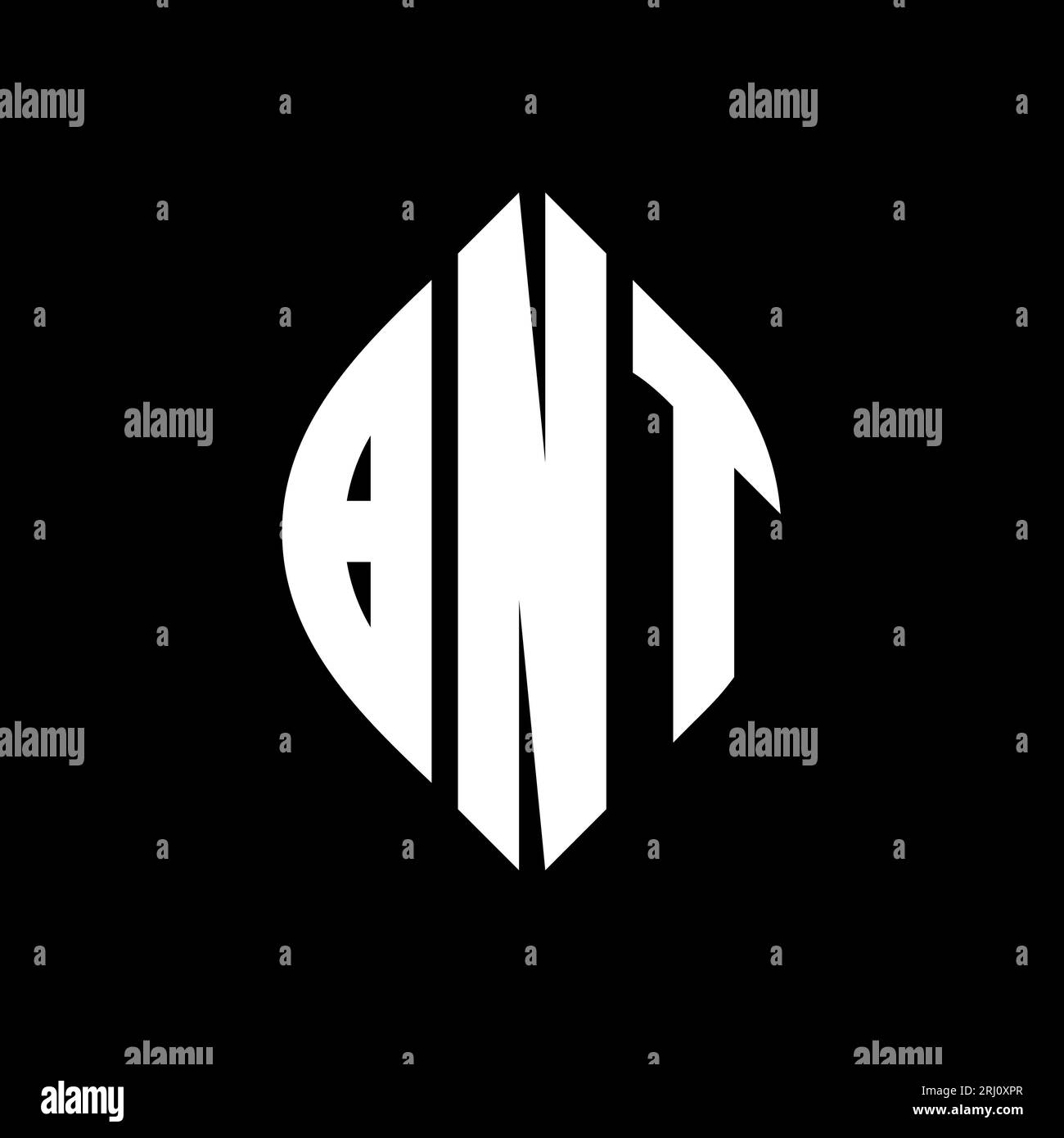 BNT circle letter logo design with circle and ellipse shape. BNT ...