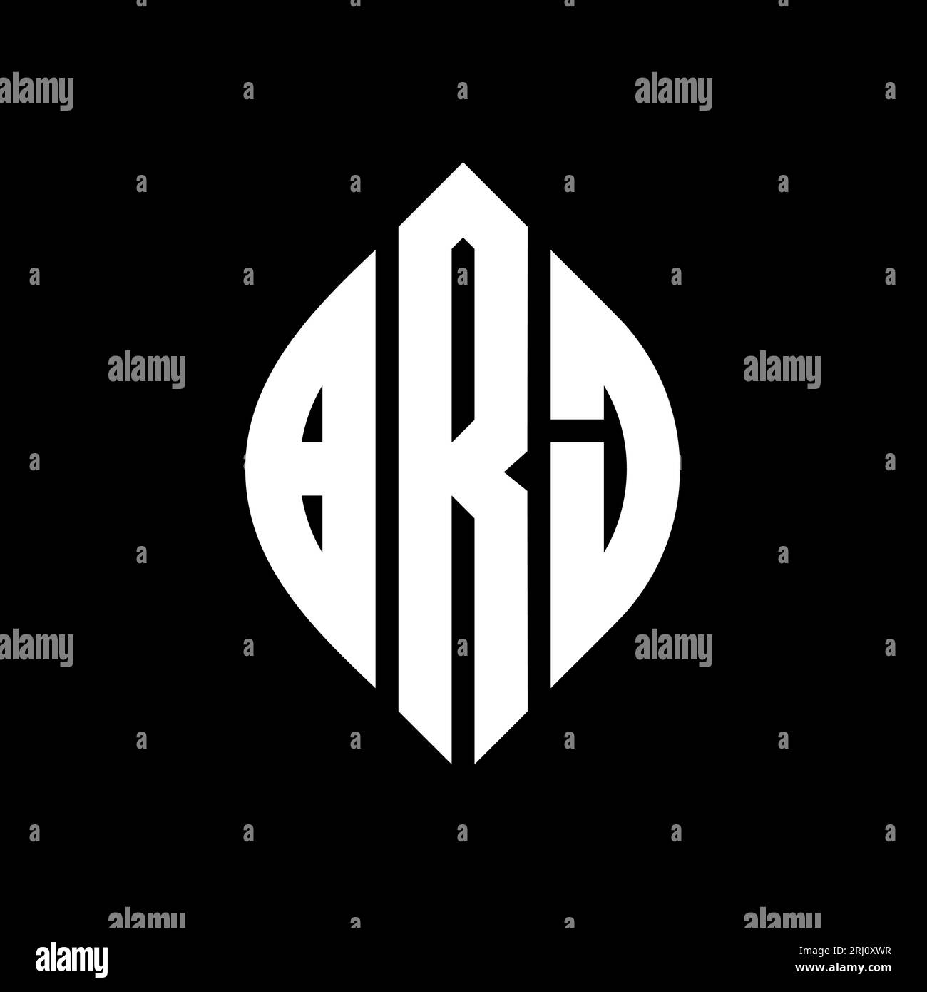 BRJ circle letter logo design with circle and ellipse shape. BRJ ...