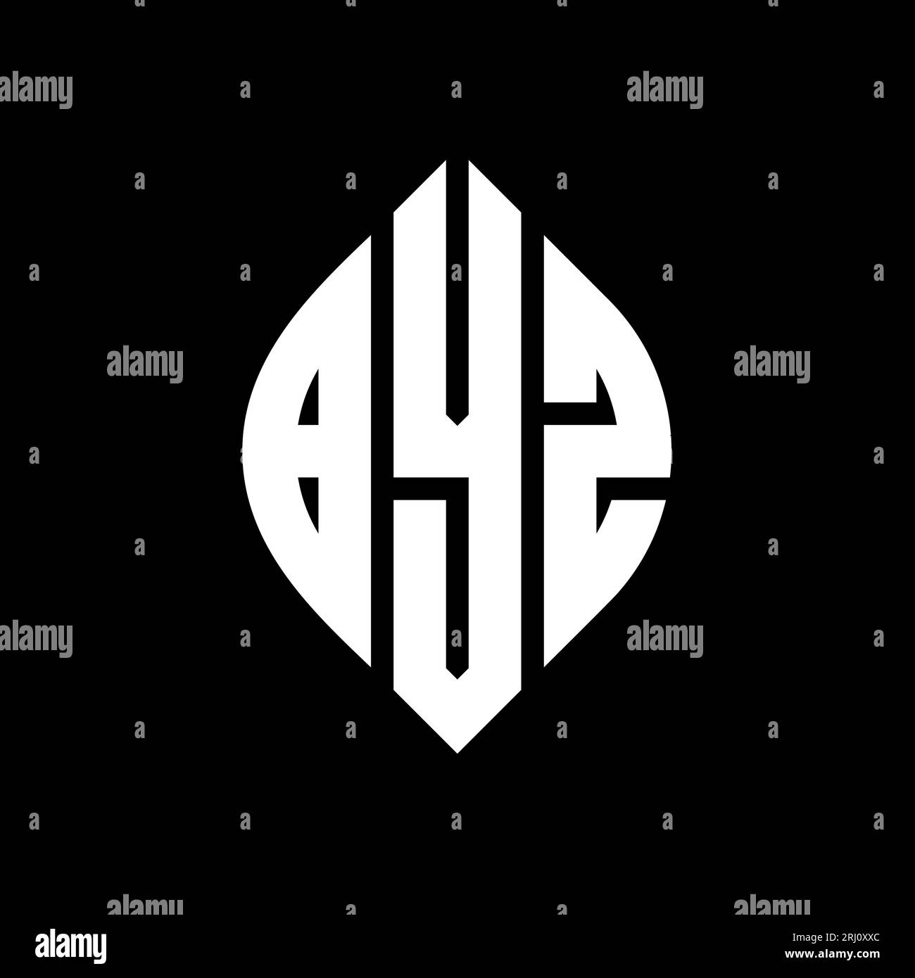 BYZ circle letter logo design with circle and ellipse shape. BYZ ...