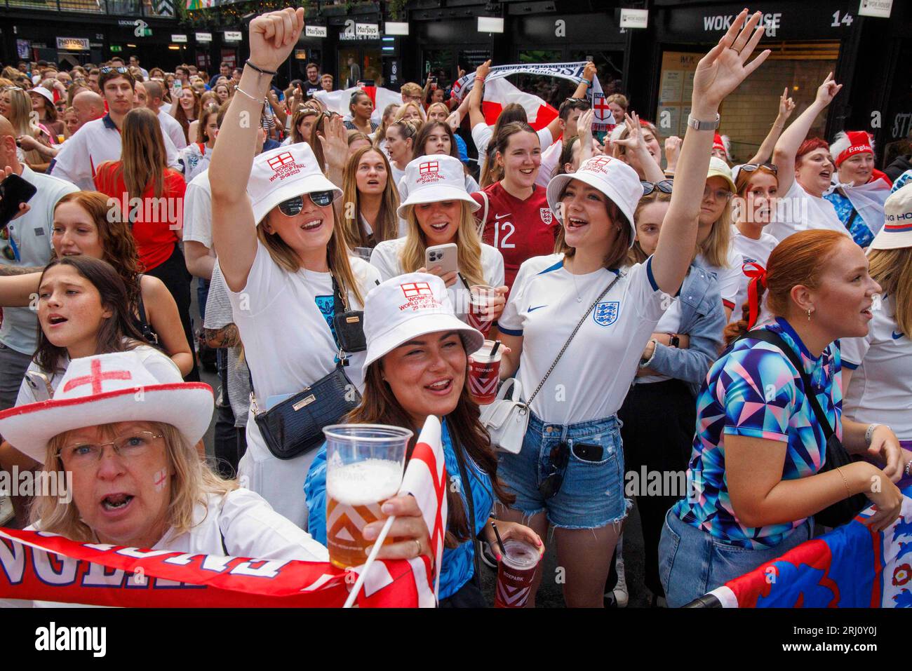 England fans at croydon boxpark hi-res stock photography and images - Alamy