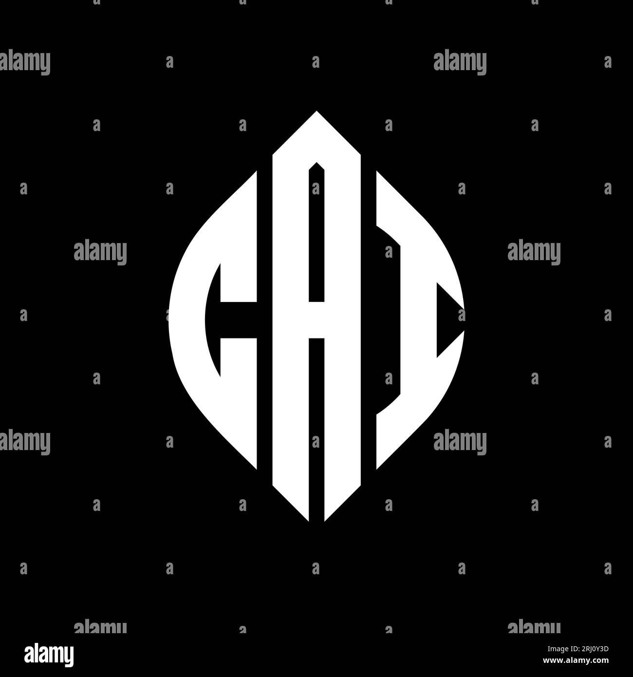 CAI circle letter logo design with circle and ellipse shape. CAI ...