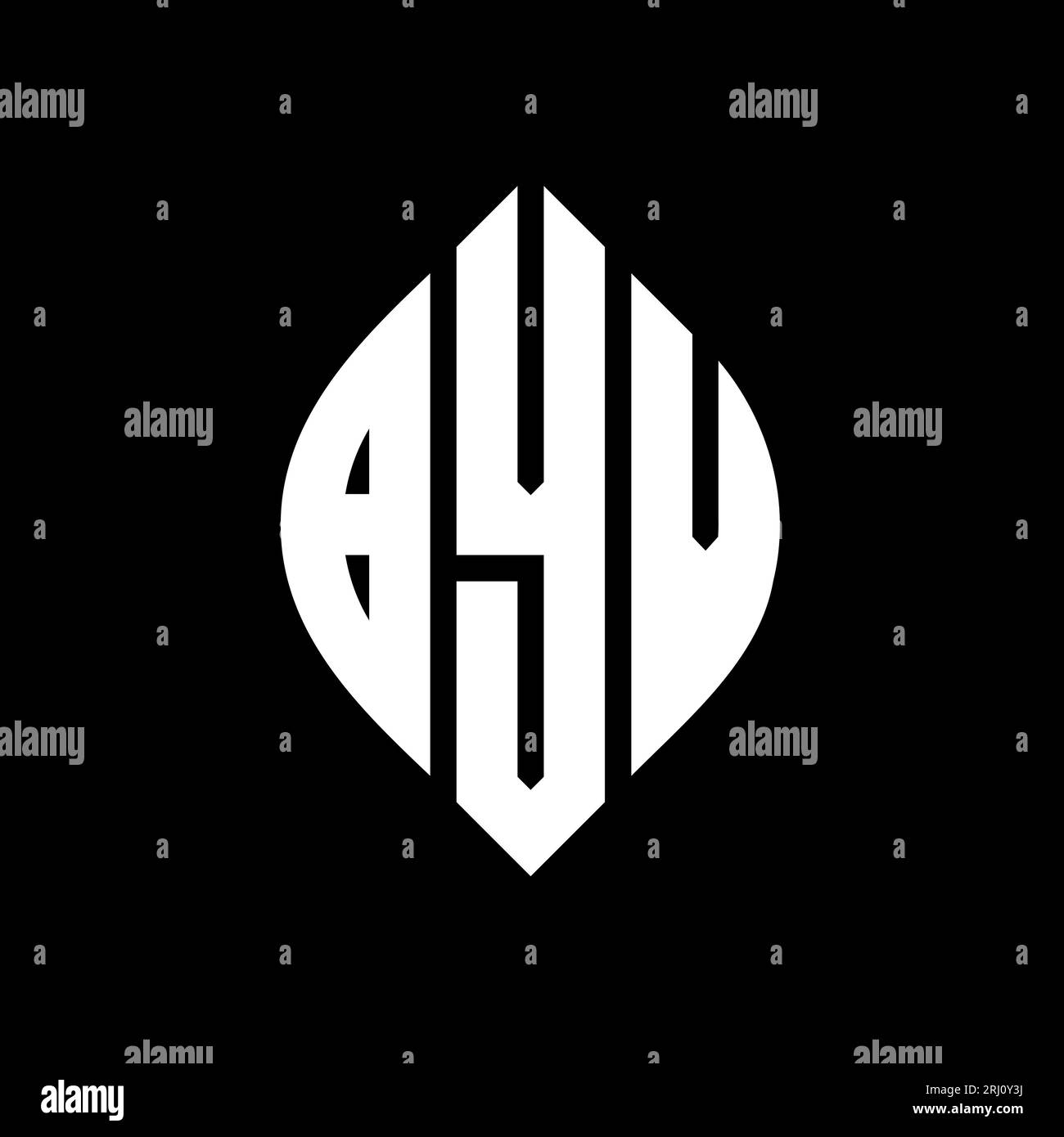 BYV circle letter logo design with circle and ellipse shape. BYV ...