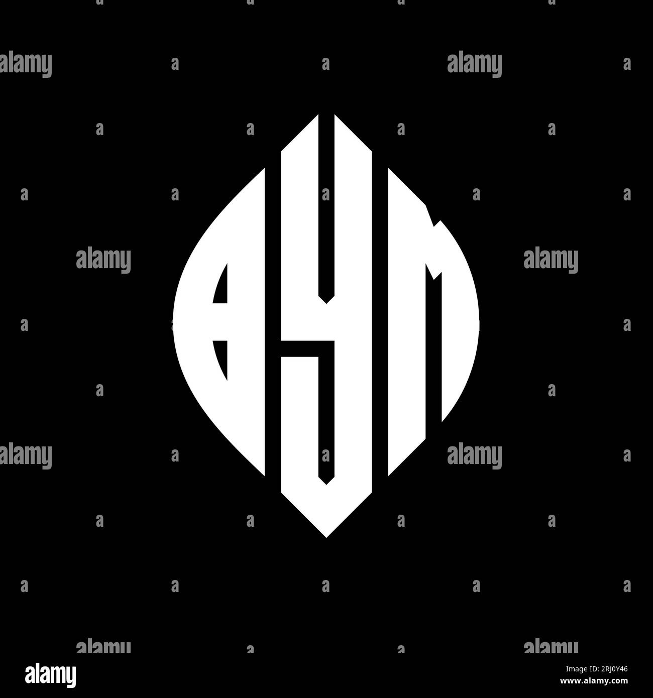 BYM circle letter logo design with circle and ellipse shape. BYM ...