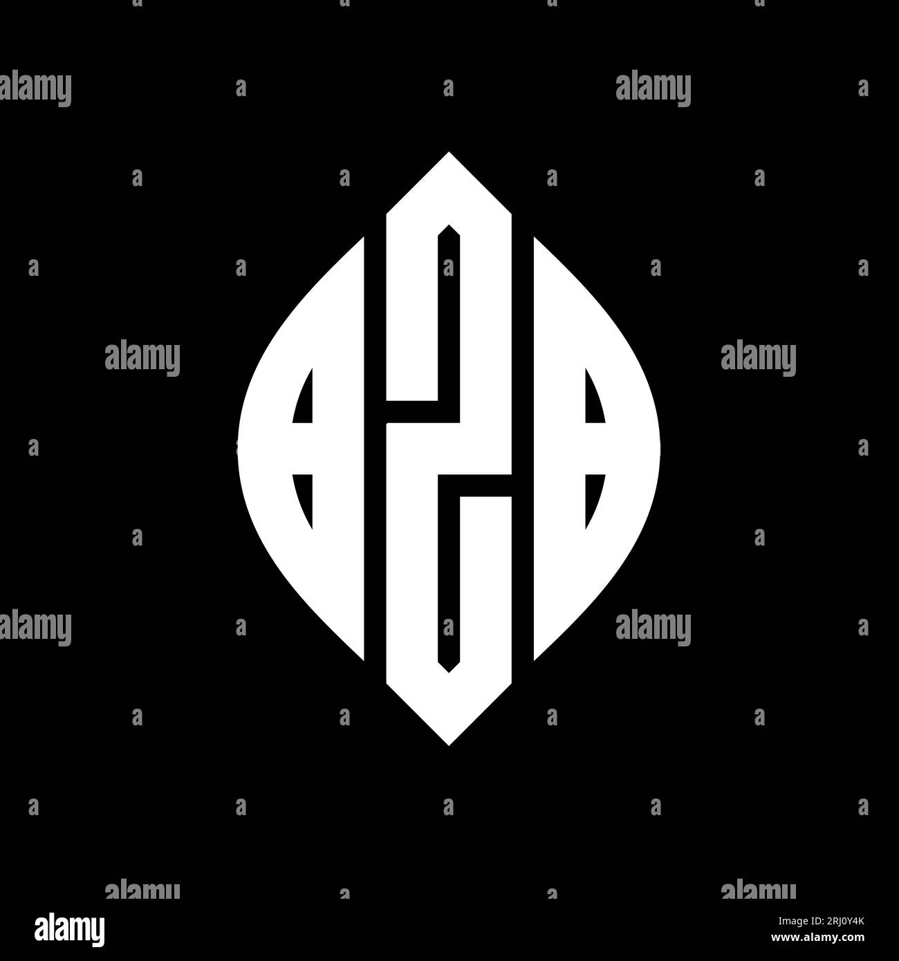 BZB circle letter logo design with circle and ellipse shape. BZB ...