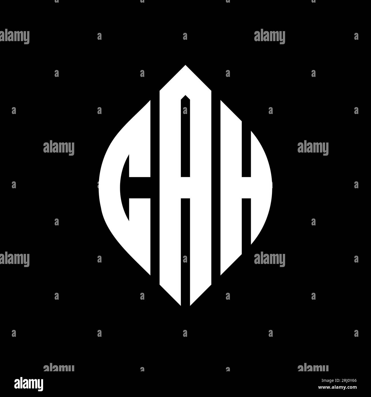 CAH circle letter logo design with circle and ellipse shape. CAH ...
