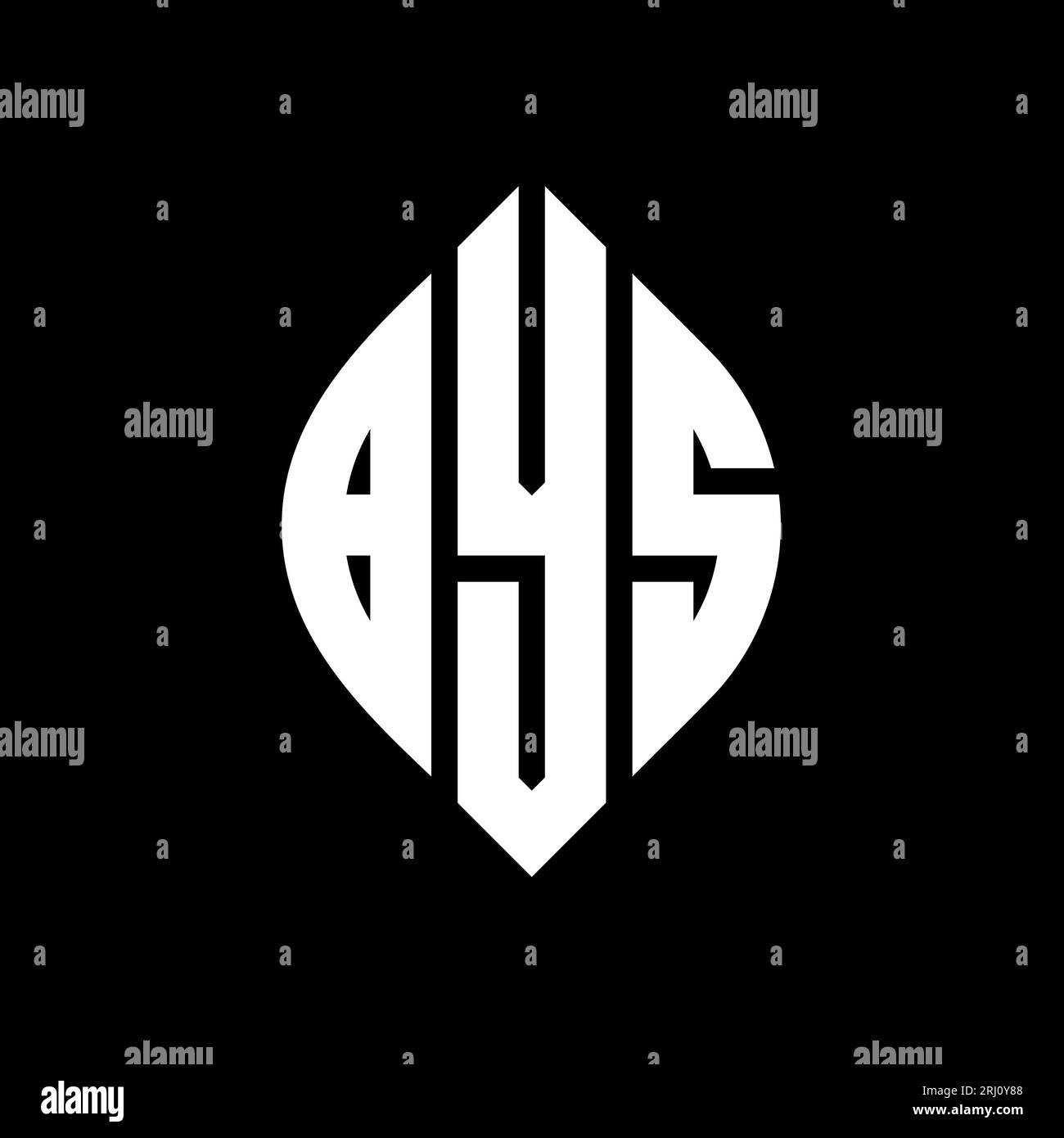 BYS circle letter logo design with circle and ellipse shape. BYS ...