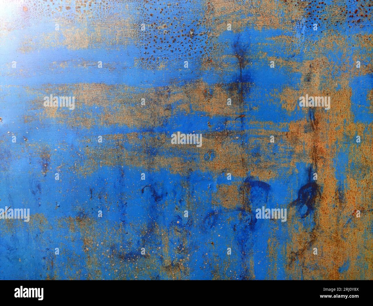 Corroded metal background. Rusted blue painted metal wall. Rusty metal ...