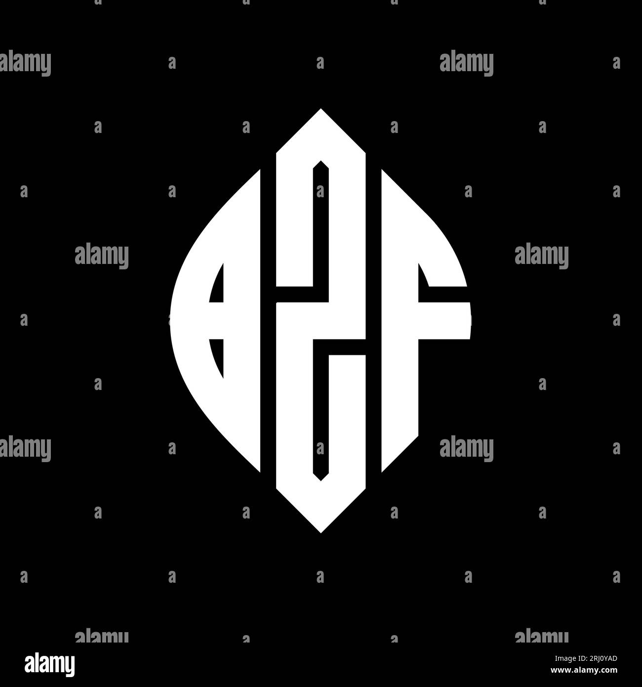 BZF circle letter logo design with circle and ellipse shape. BZF ...