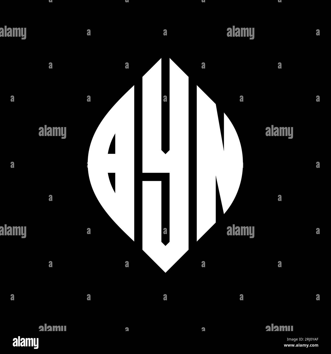 BYN circle letter logo design with circle and ellipse shape. BYN ...