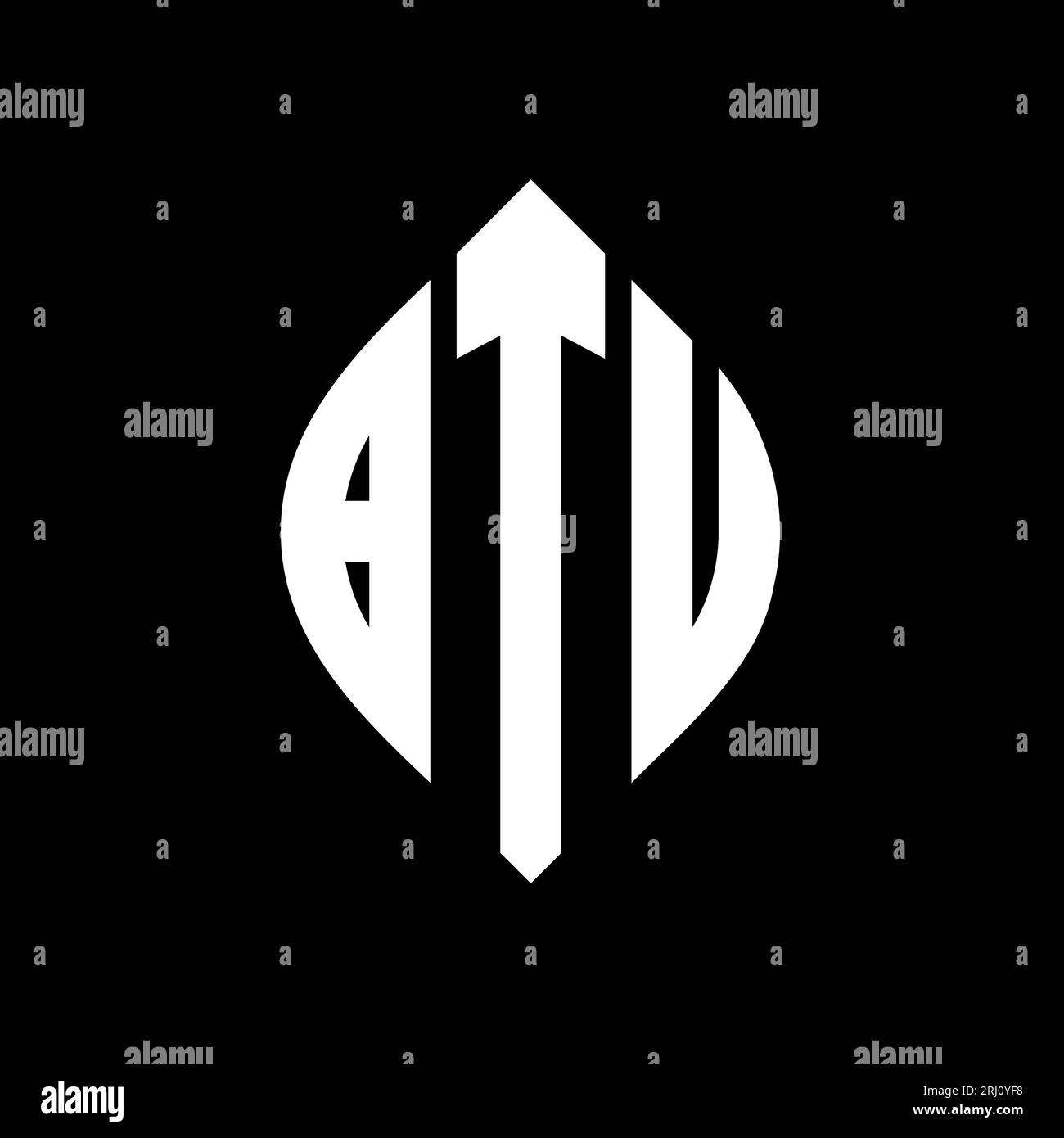 BTU circle letter logo design with circle and ellipse shape. BTU ...