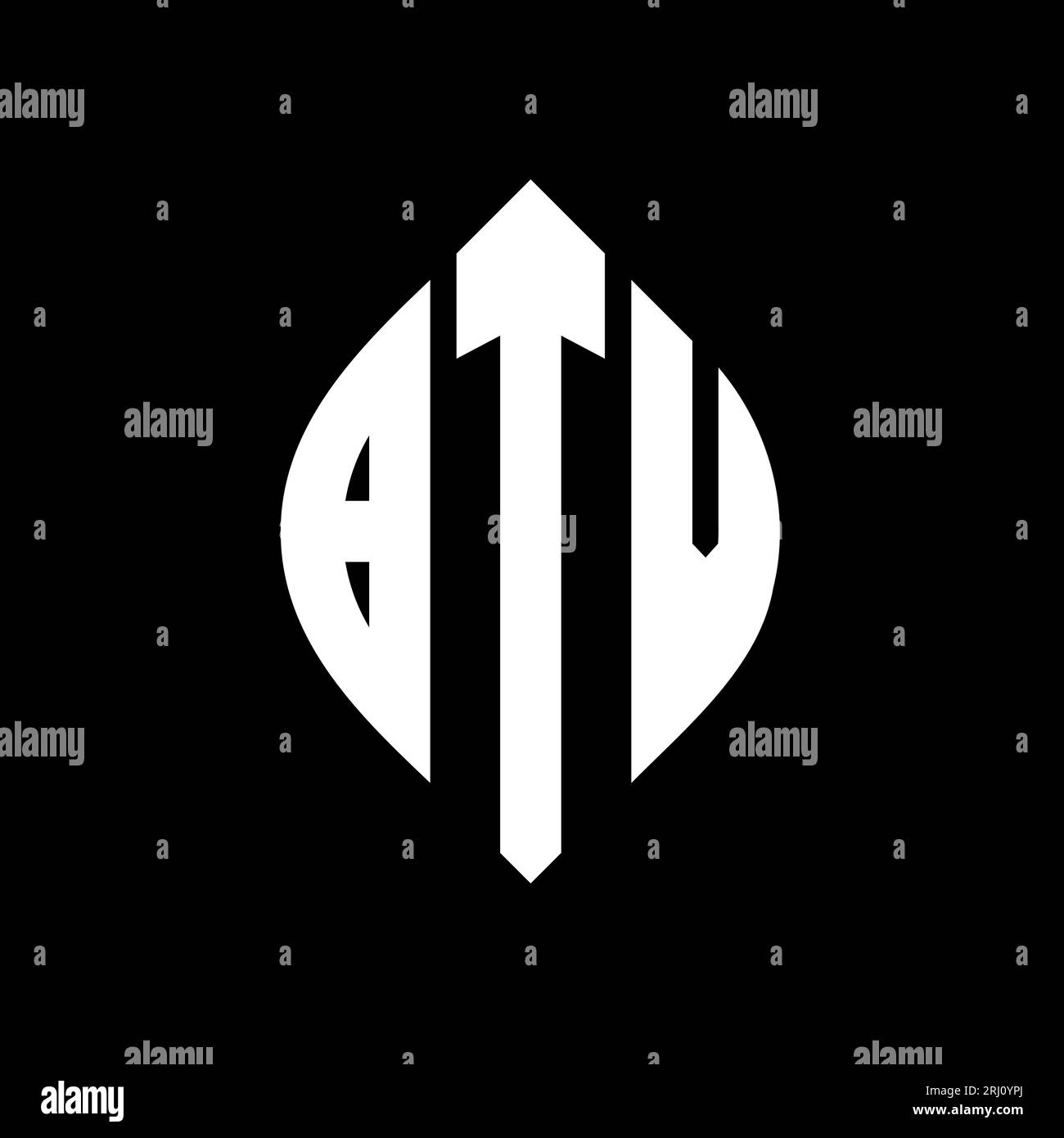 BTV circle letter logo design with circle and ellipse shape. BTV ...