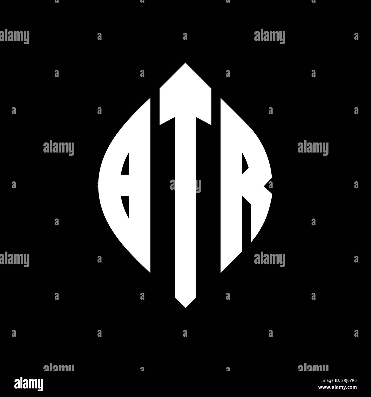 BTR circle letter logo design with circle and ellipse shape. BTR ...