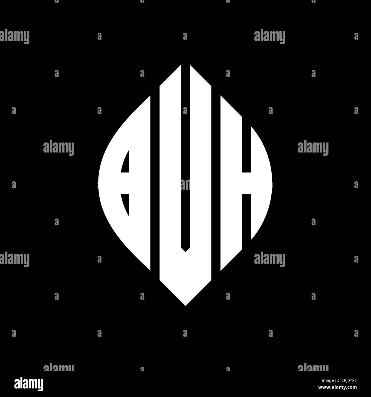 BVH circle letter logo design with circle and ellipse shape. BVH ...