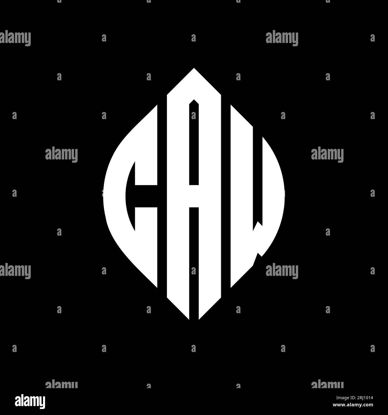 CAW circle letter logo design with circle and ellipse shape. CAW ...