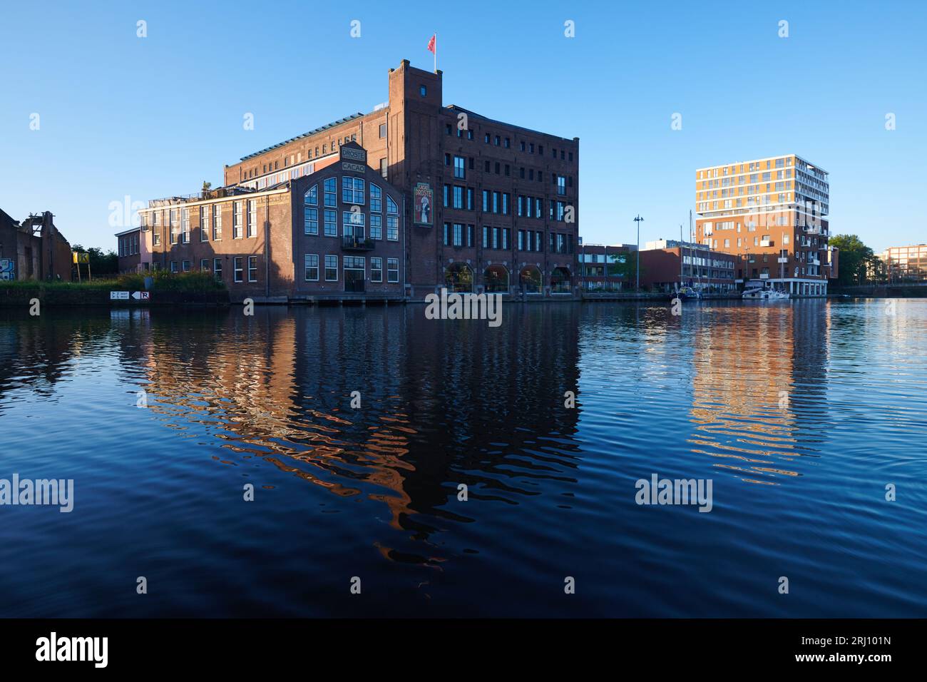 The old Droste chocolate factory in the city centre of Haarlem in The ...
