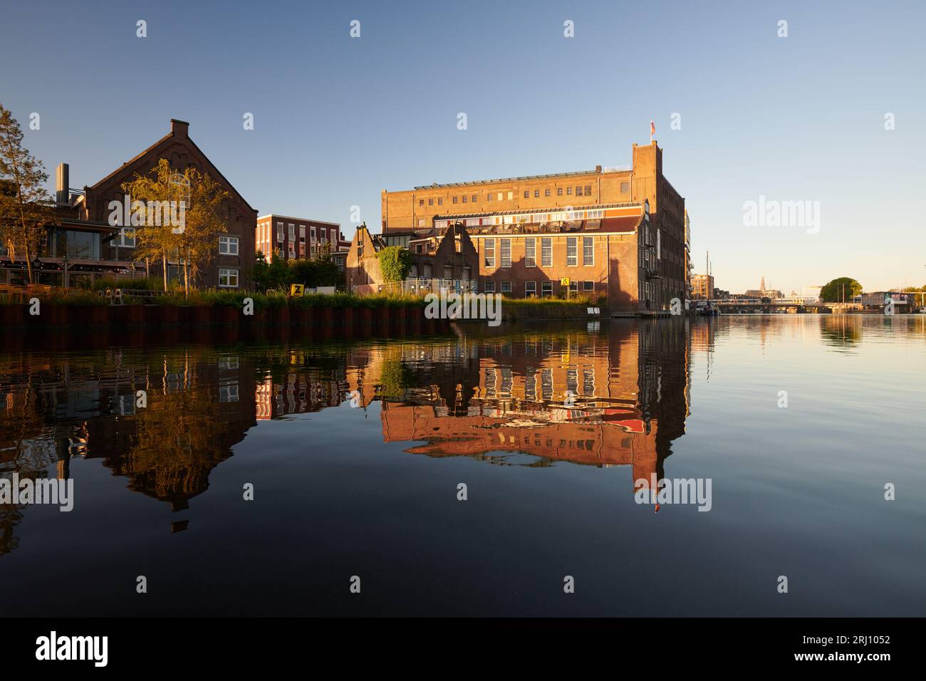 The old Droste chocolate factory in the city centre of Haarlem in The ...