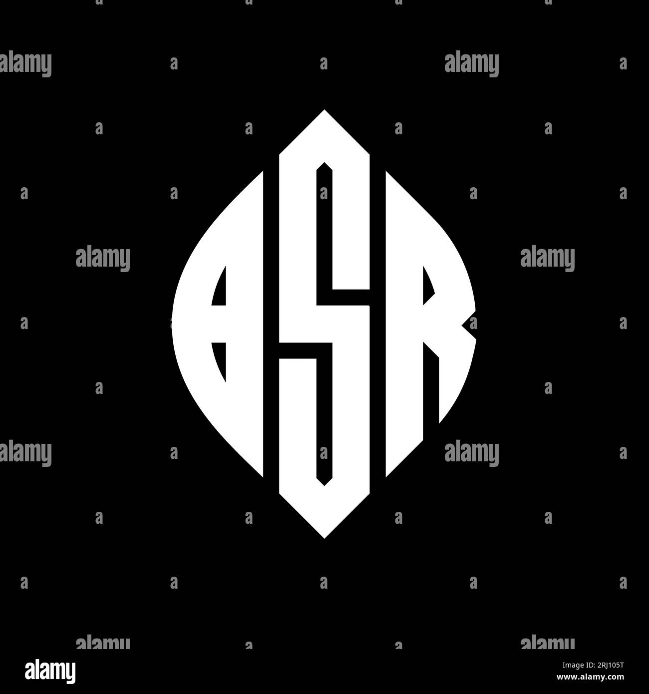 BSR circle letter logo design with circle and ellipse shape. BSR ...