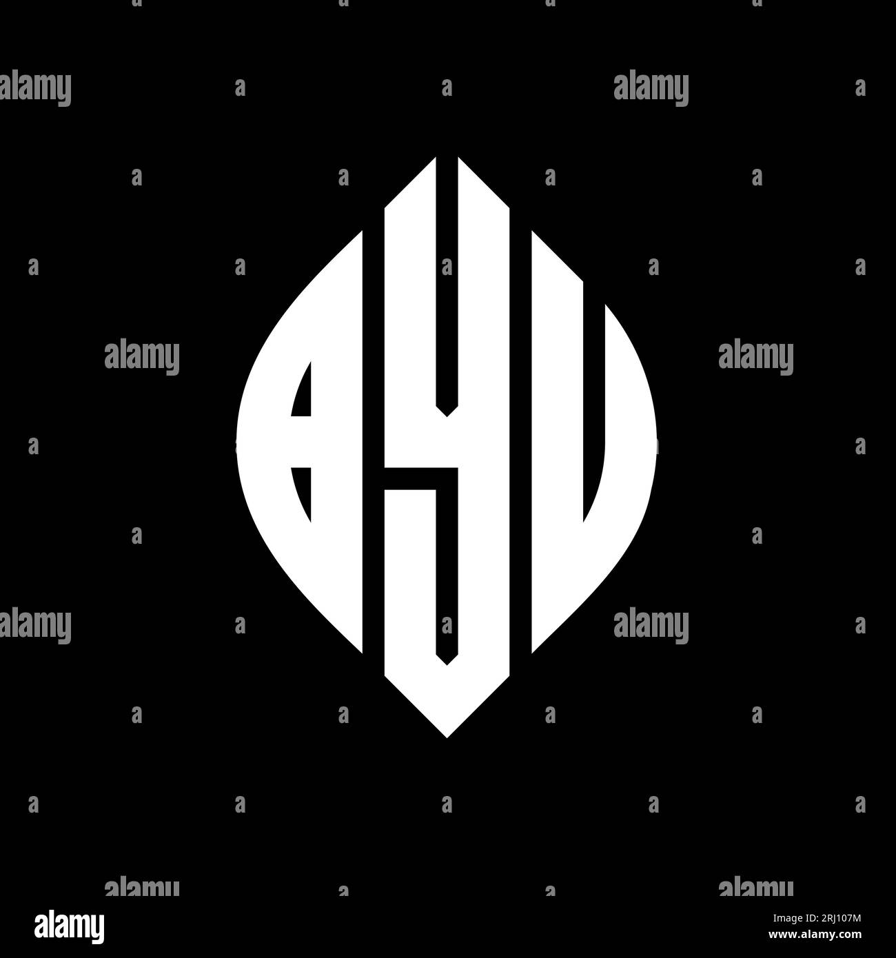 BYU circle letter logo design with circle and ellipse shape. BYU ...