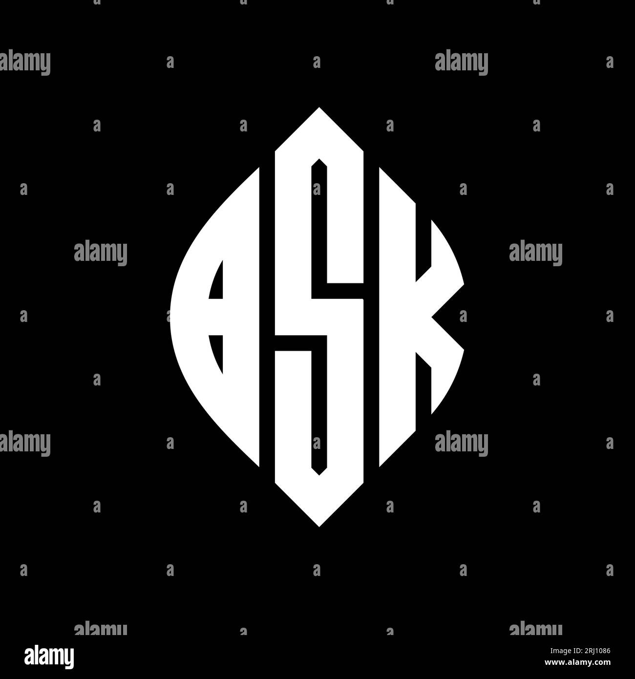 BSK circle letter logo design with circle and ellipse shape. BSK ...