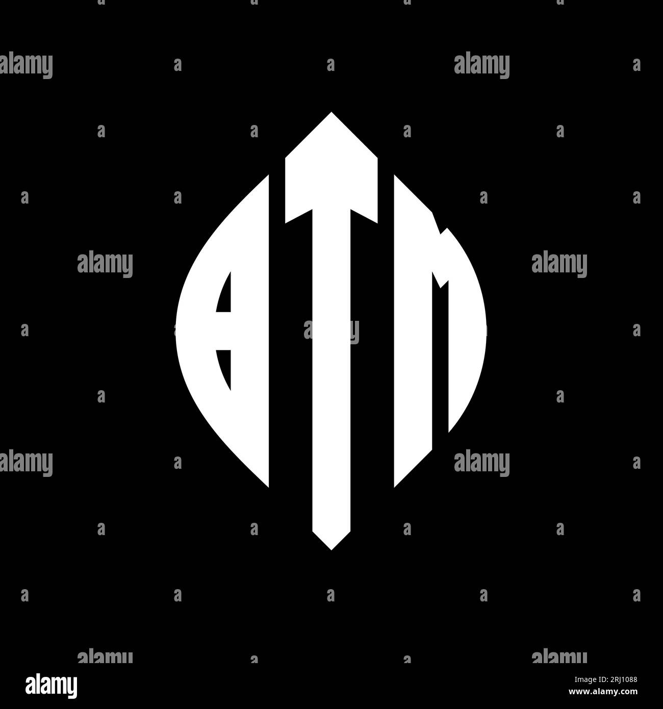 BTM circle letter logo design with circle and ellipse shape. BTM ...