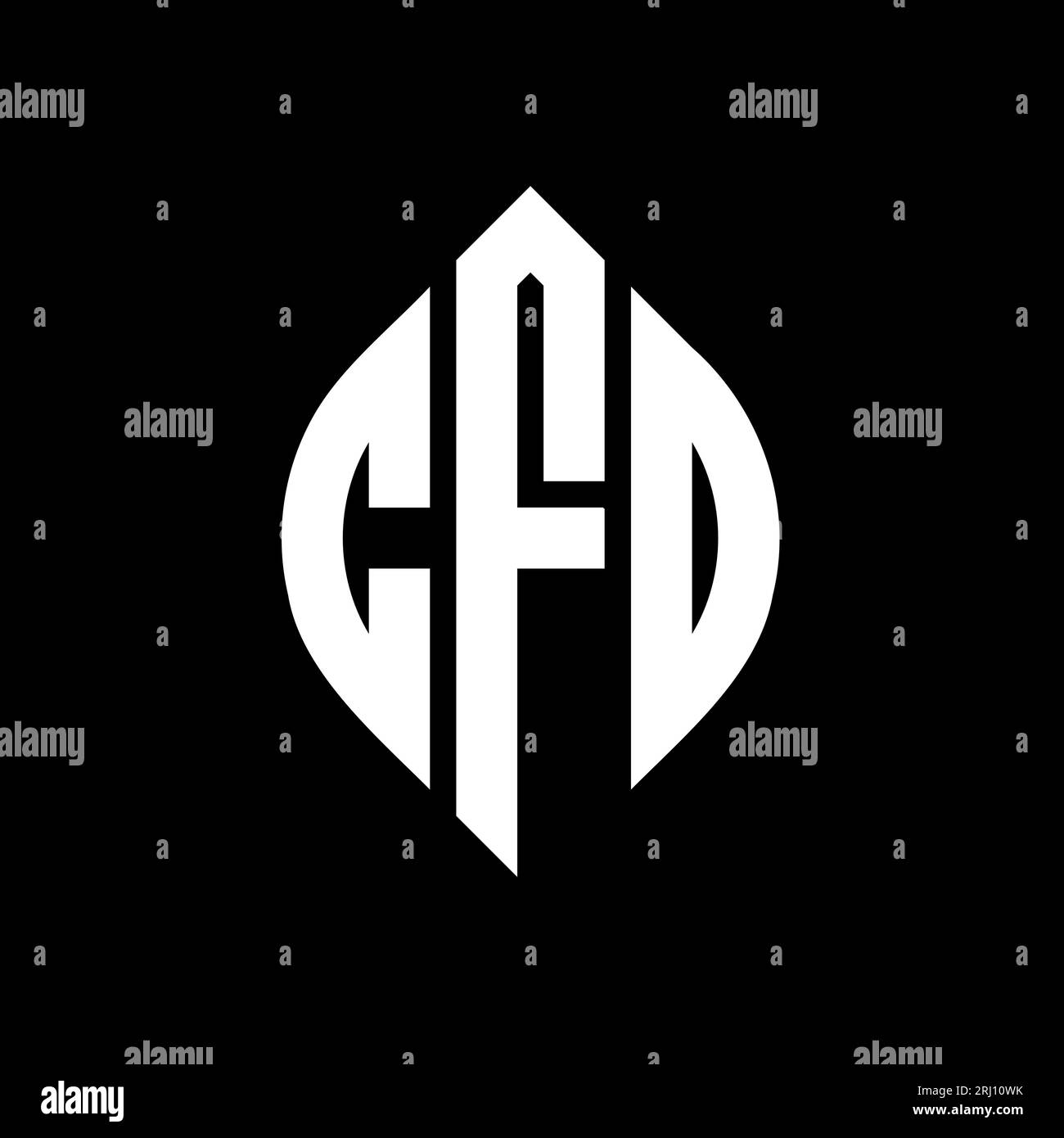 CFO circle letter logo design with circle and ellipse shape. CFO ...