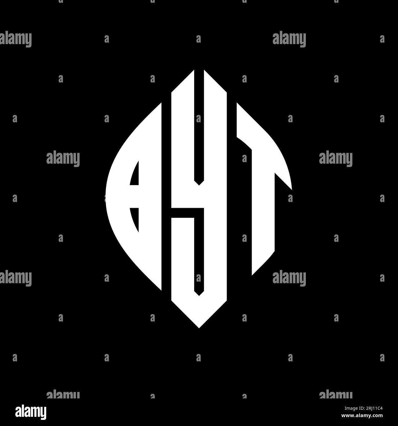 BYT circle letter logo design with circle and ellipse shape. BYT ...