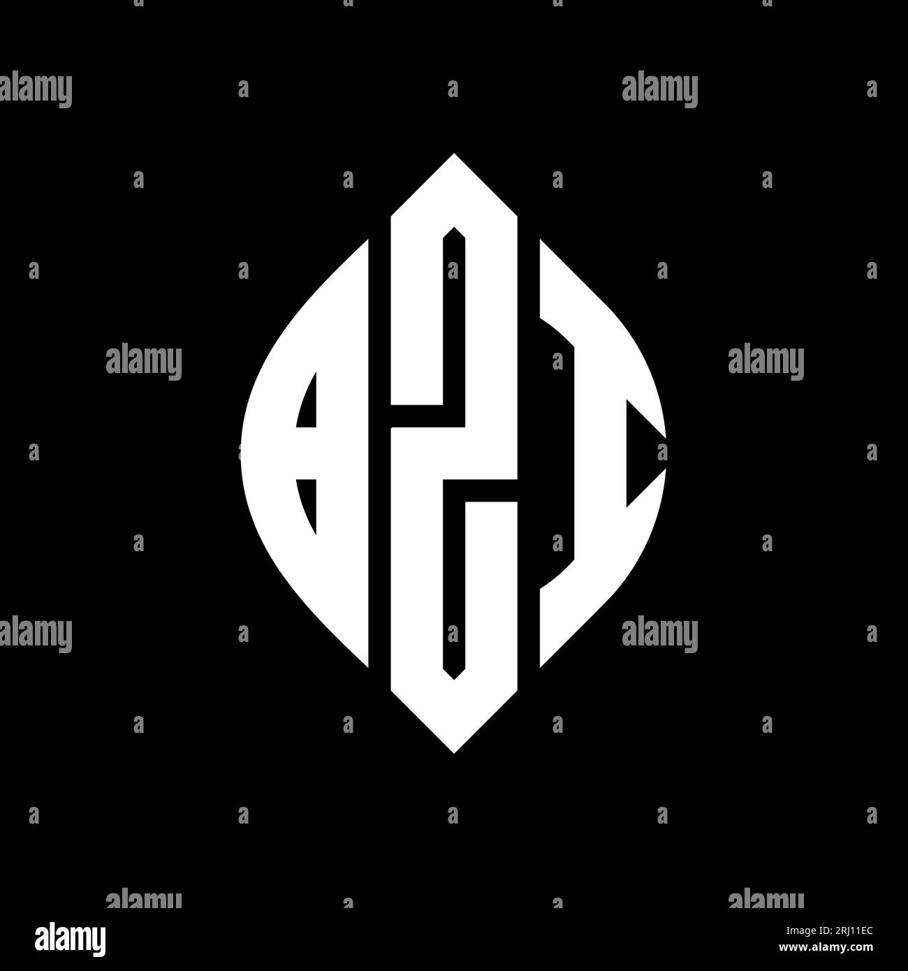 BZI circle letter logo design with circle and ellipse shape. BZI ...