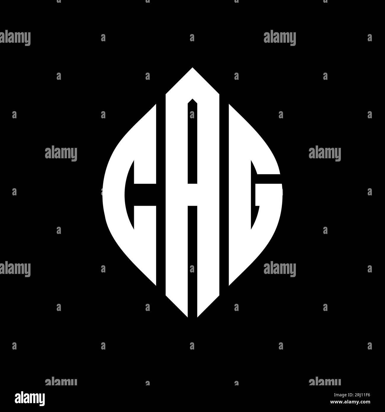 CAG circle letter logo design with circle and ellipse shape. CAG ...