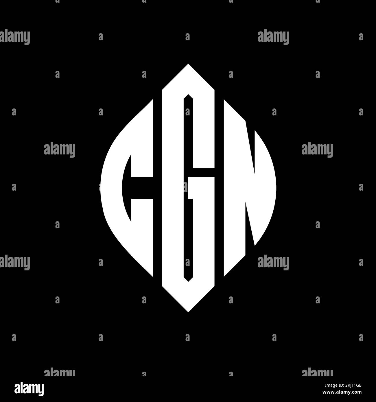 CGN circle letter logo design with circle and ellipse shape. CGN ellipse letters with ...