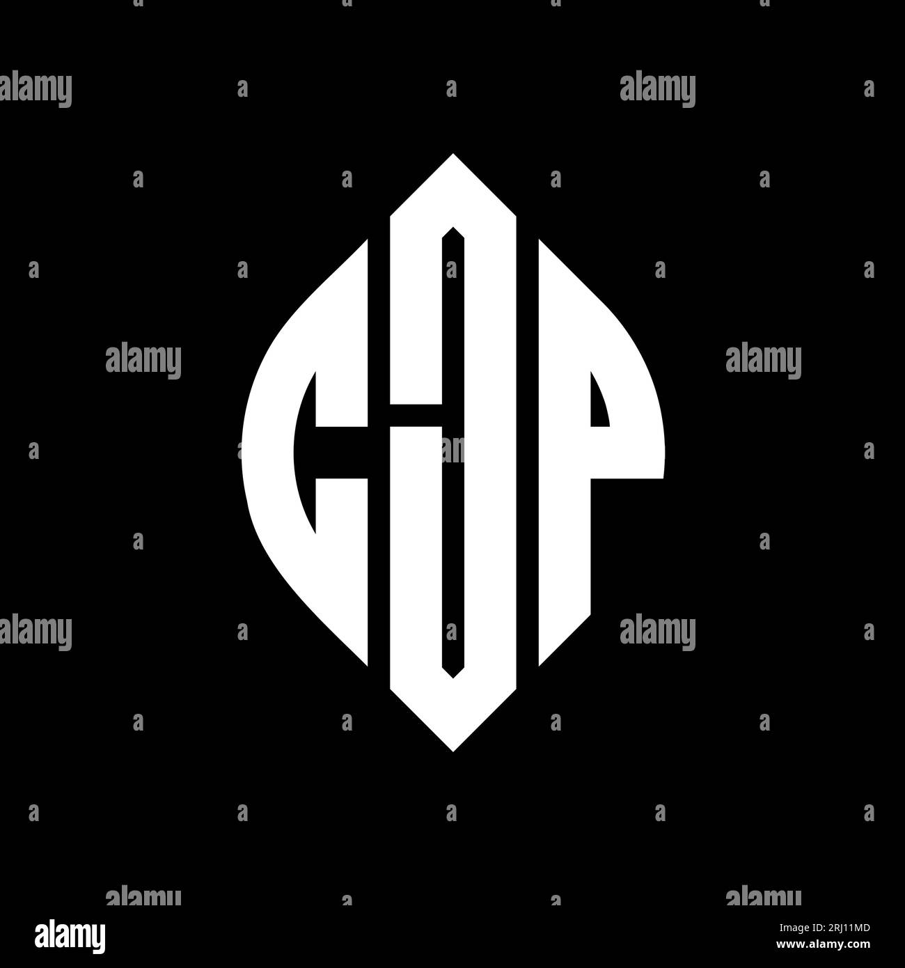 CJP circle letter logo design with circle and ellipse shape. CJP ...