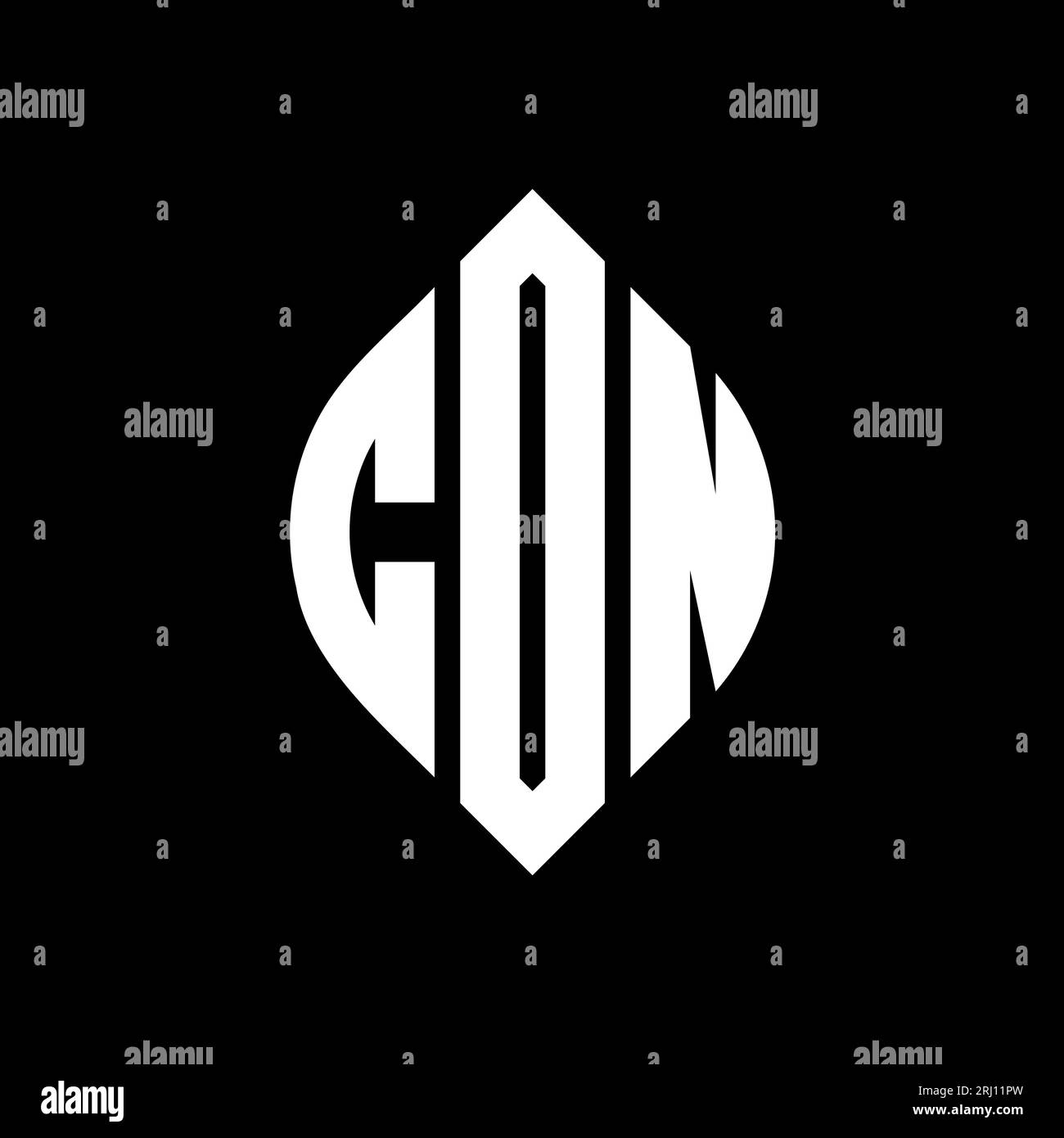 CON circle letter logo design with circle and ellipse shape. CON ...