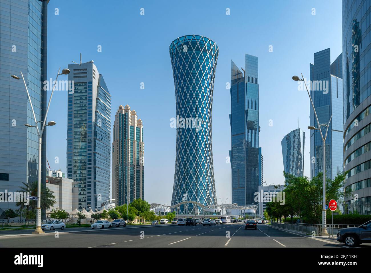 Doha Roads and traffic west bay Doha Qatar Stock Photo - Alamy