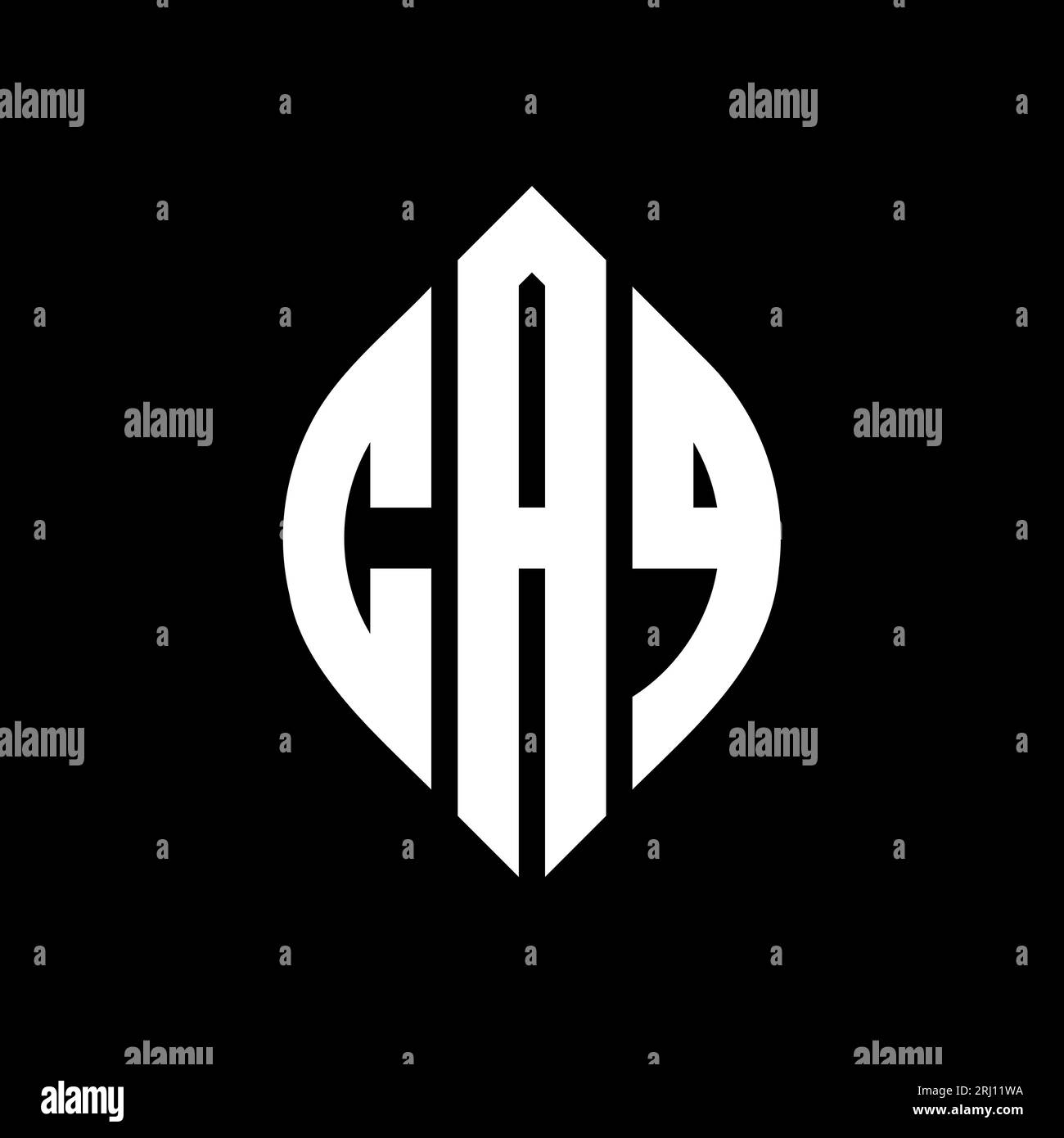 CAQ circle letter logo design with circle and ellipse shape. CAQ ...