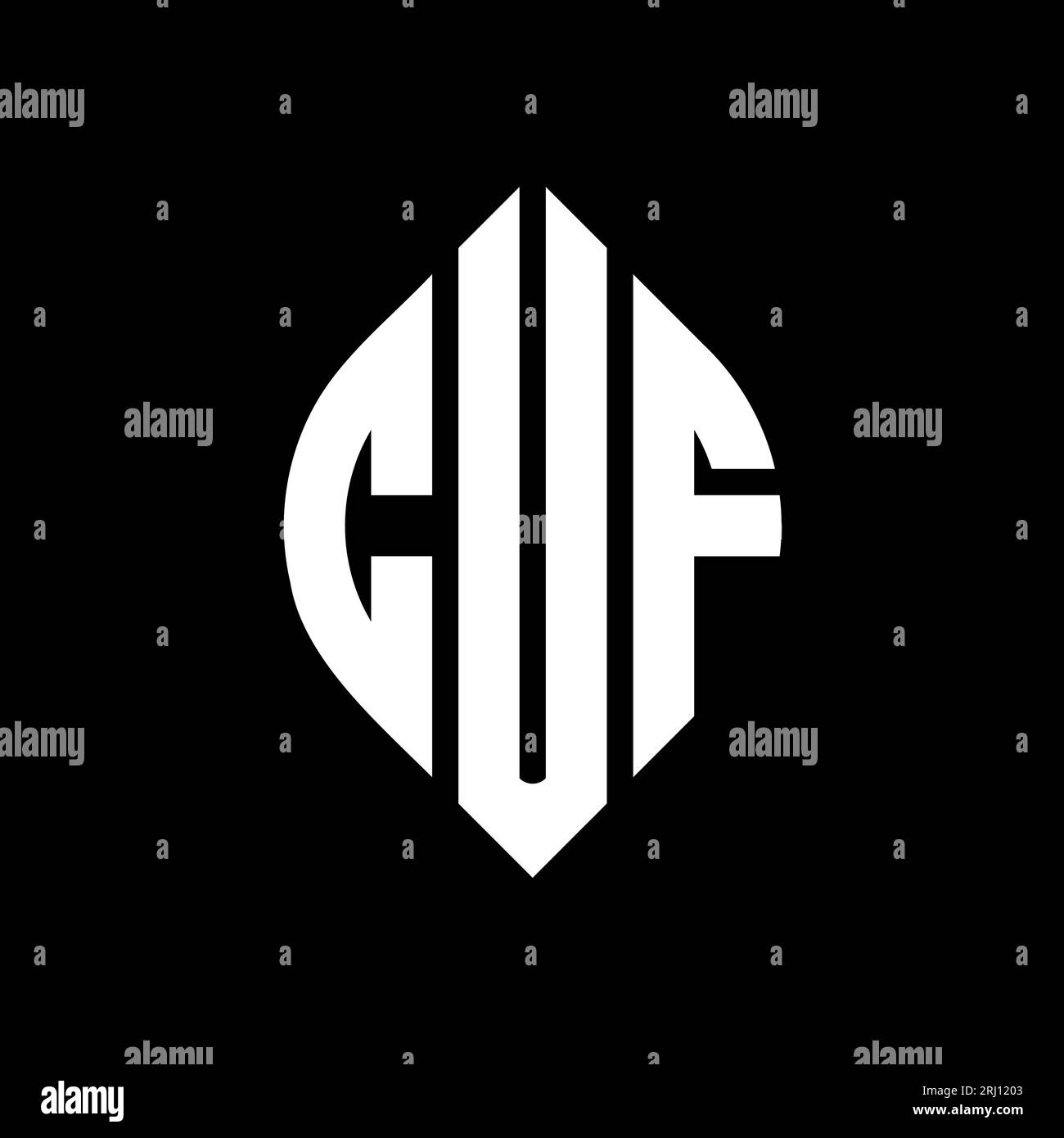 CUF circle letter logo design with circle and ellipse shape. CUF ...