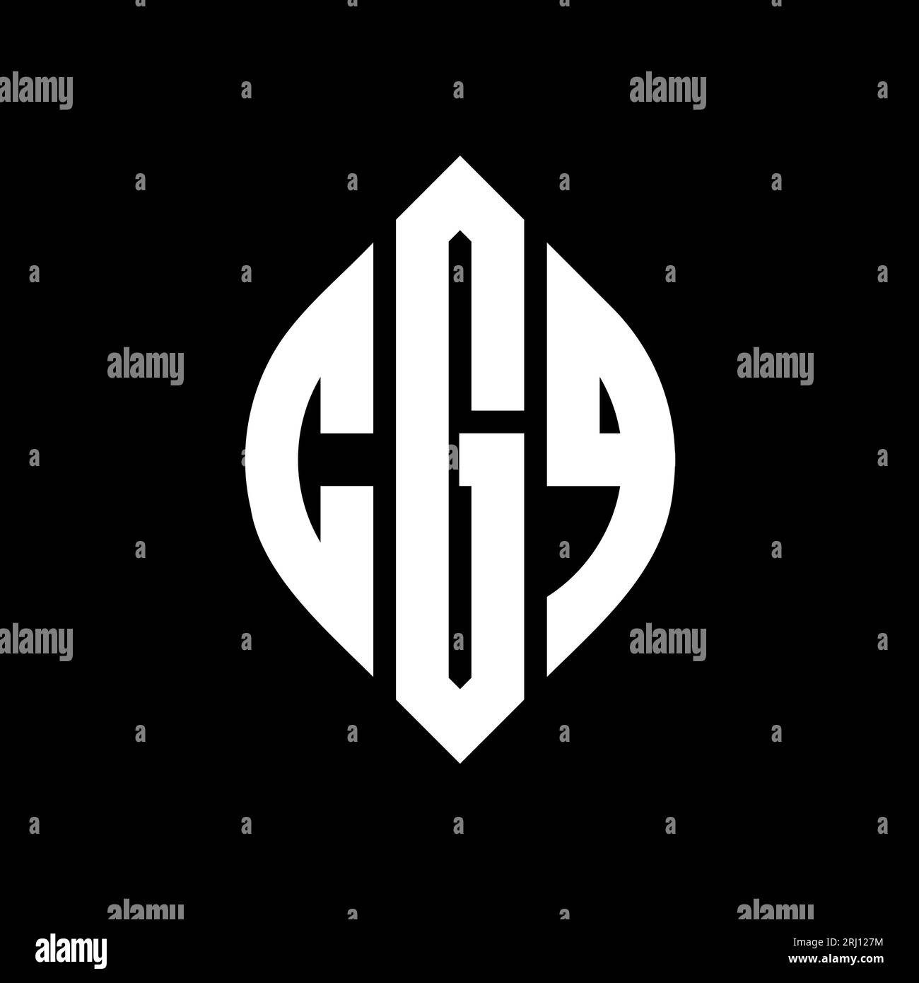 CGQ circle letter logo design with circle and ellipse shape. CGQ ...