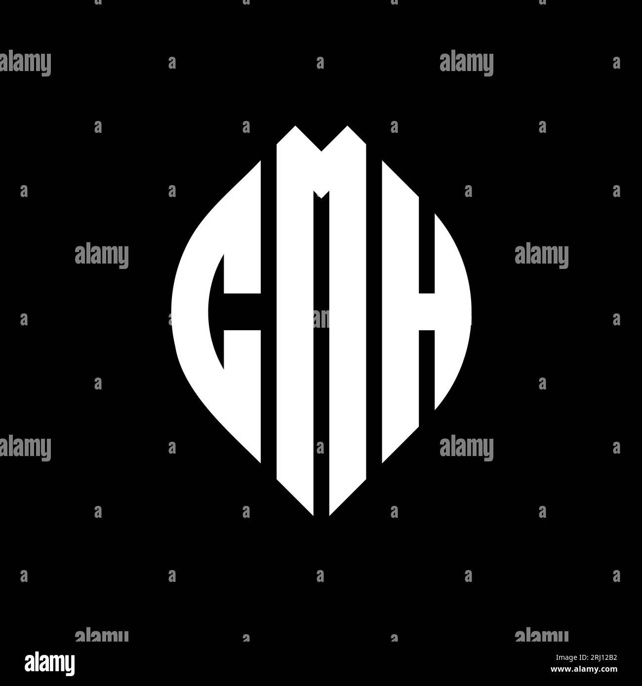 CMH circle letter logo design with circle and ellipse shape. CMH ...